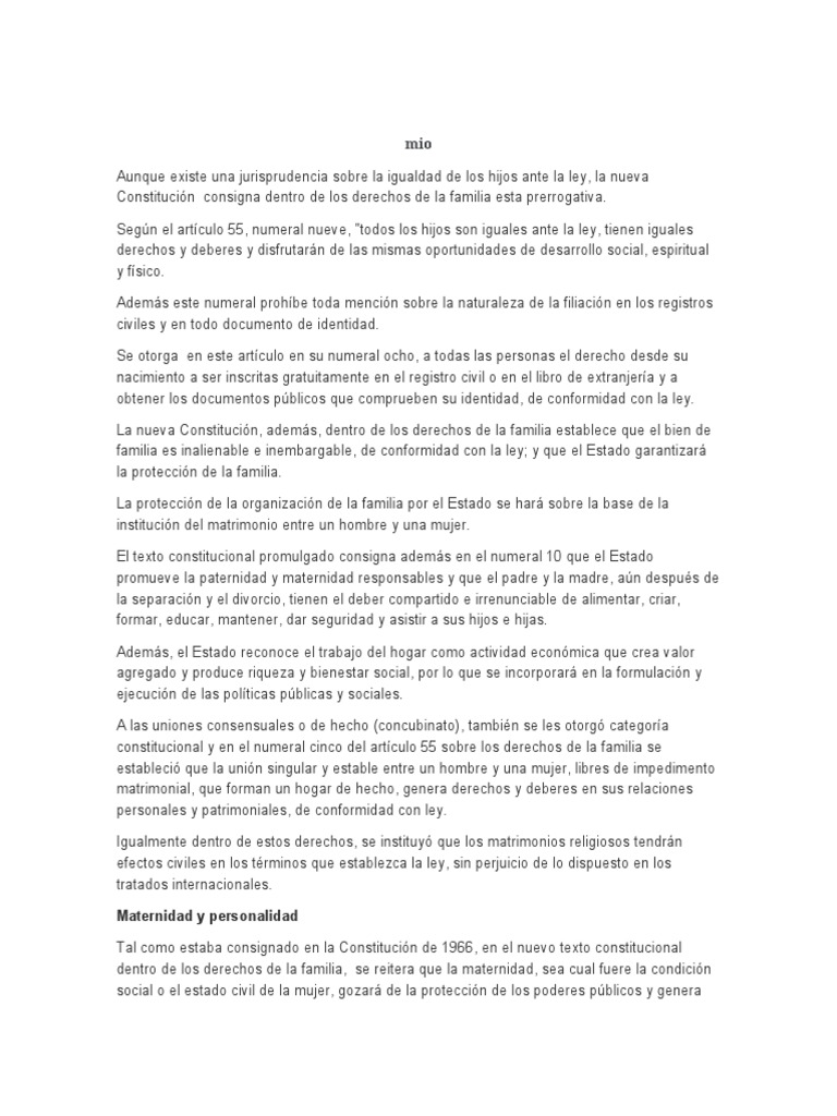 Derechos en la Nueva Constitución Familiar | PDF | Ley familiar | Familia
