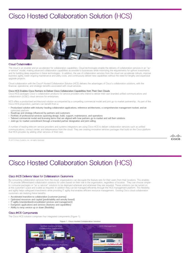 Cisco Hosted Collaboration Solution (HCS) | PDF | Cisco Systems | Cloud ...