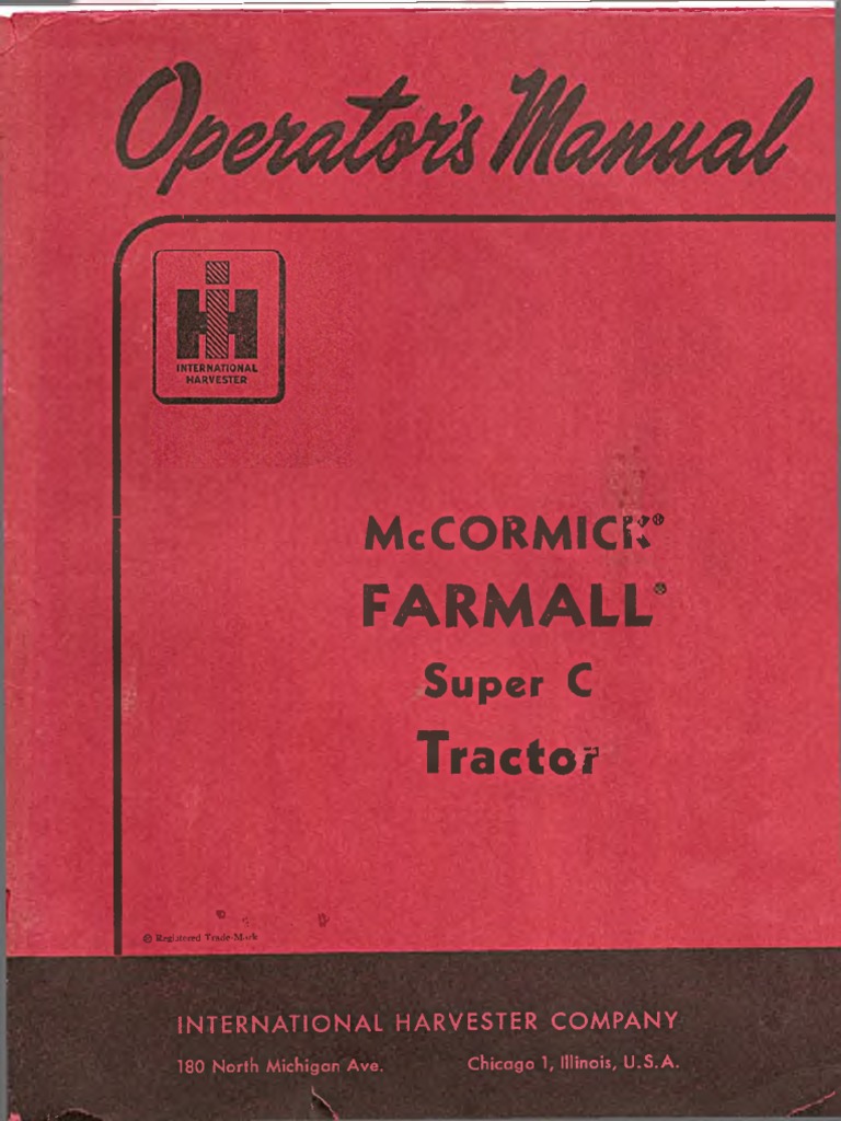 Farmall Super C Manual | PDF | Tractor | Gasoline