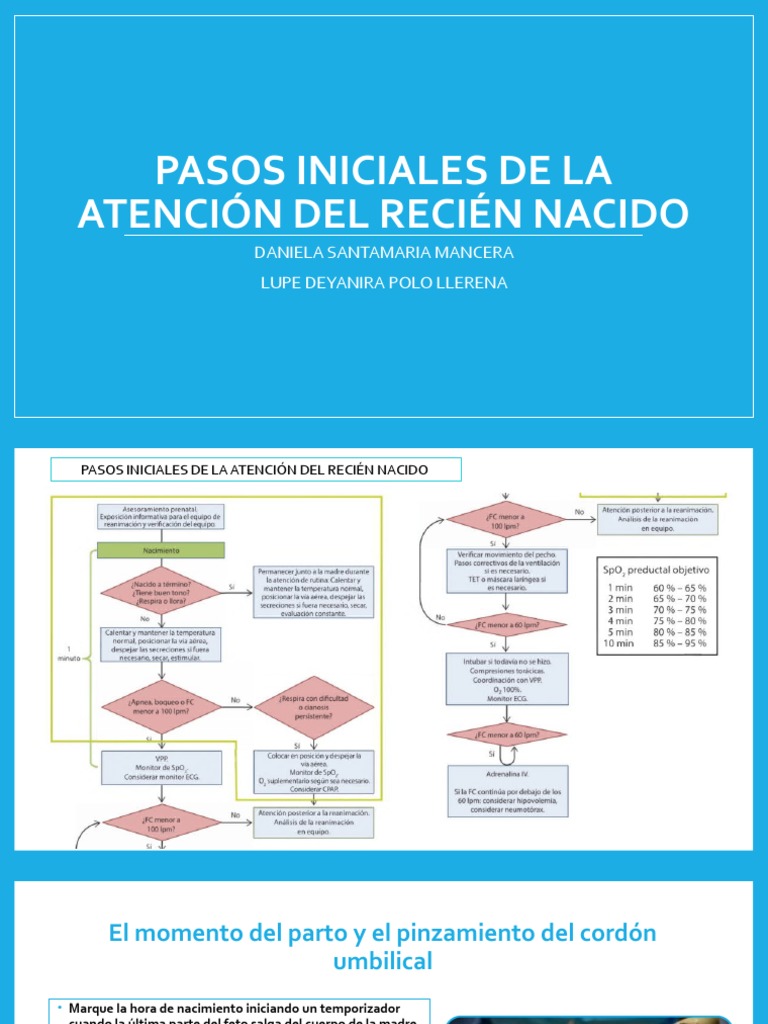Pasos Iniciales de La Atencion en RN RCP | PDF | Infantes | Reanimación ...