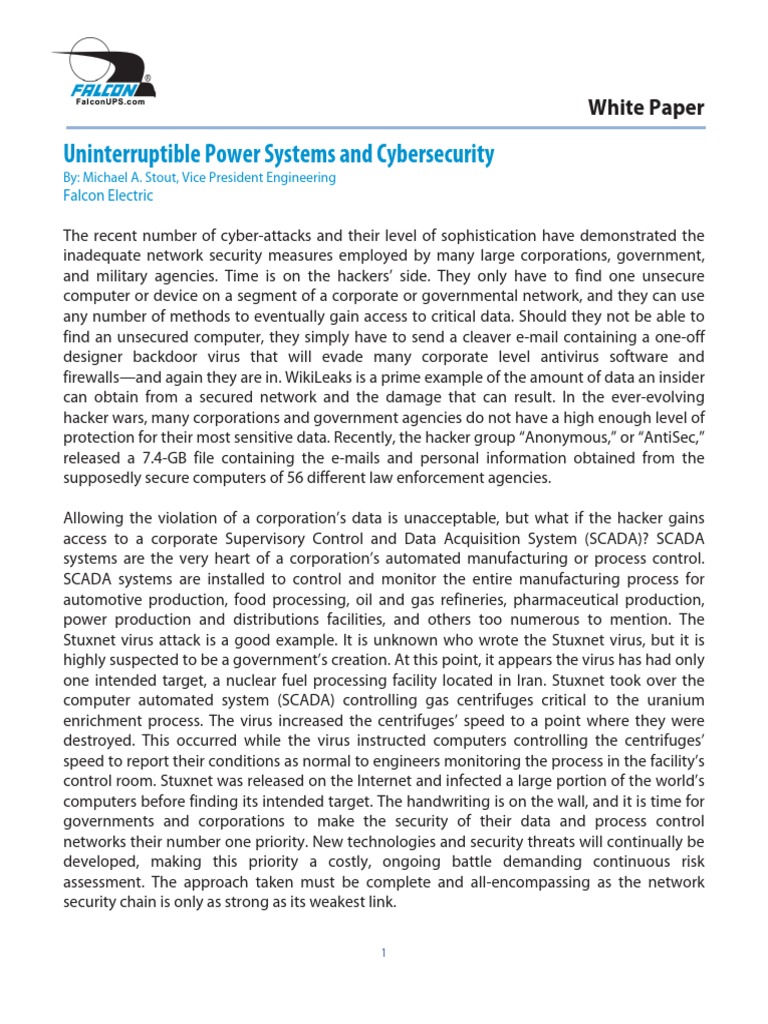 UPS - Cybersecurity - White Paper PDF | PDF | Port (Computer Networking) | Hypertext Transfer ...