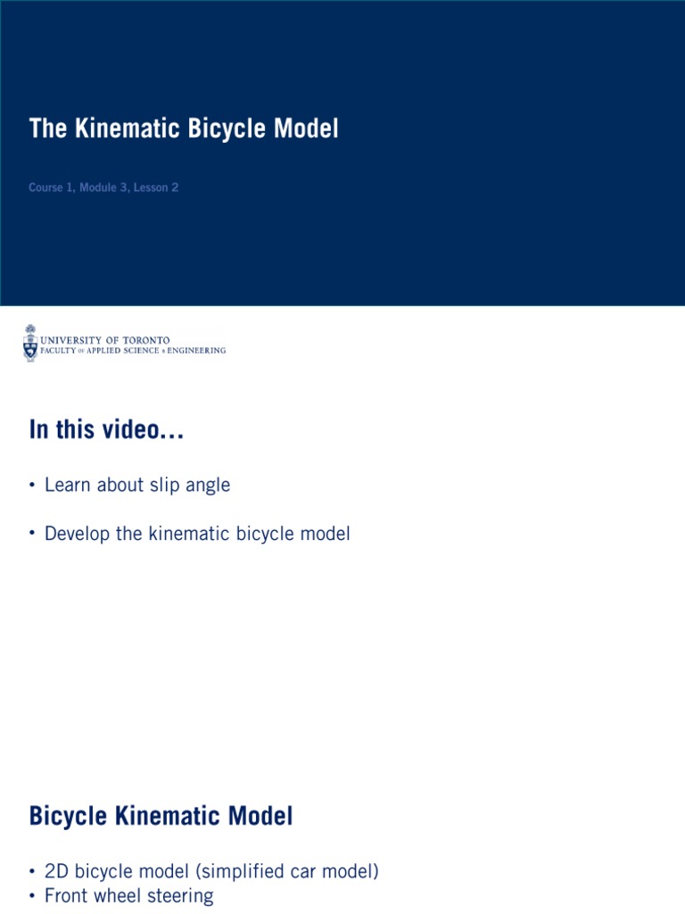 03 Lesson-2-The-Kinematic-Bicycle-Model C1M4L2 - The Kinematic Bicycle Model PDF | PDF ...