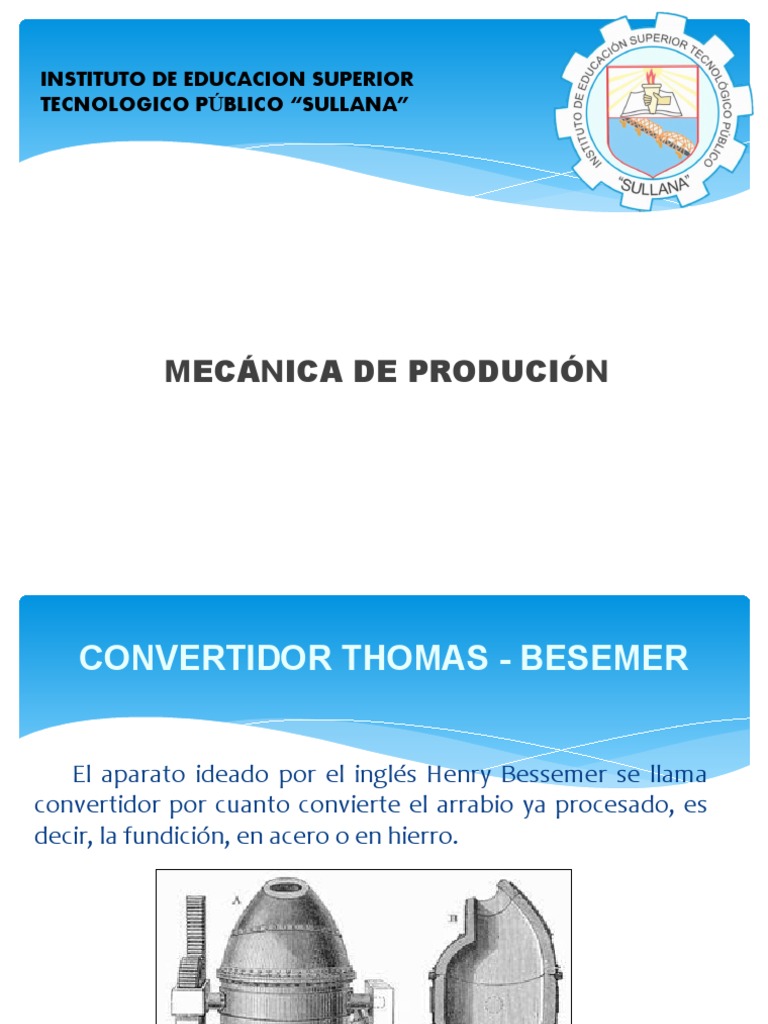 Convertidor Thomas-Bessemer: Proceso de Acero | PDF | Materiales de ...