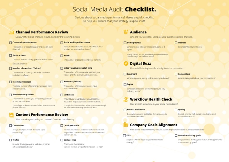Social Media Audit: Checklist | PDF | Social Media | Popular Culture ...