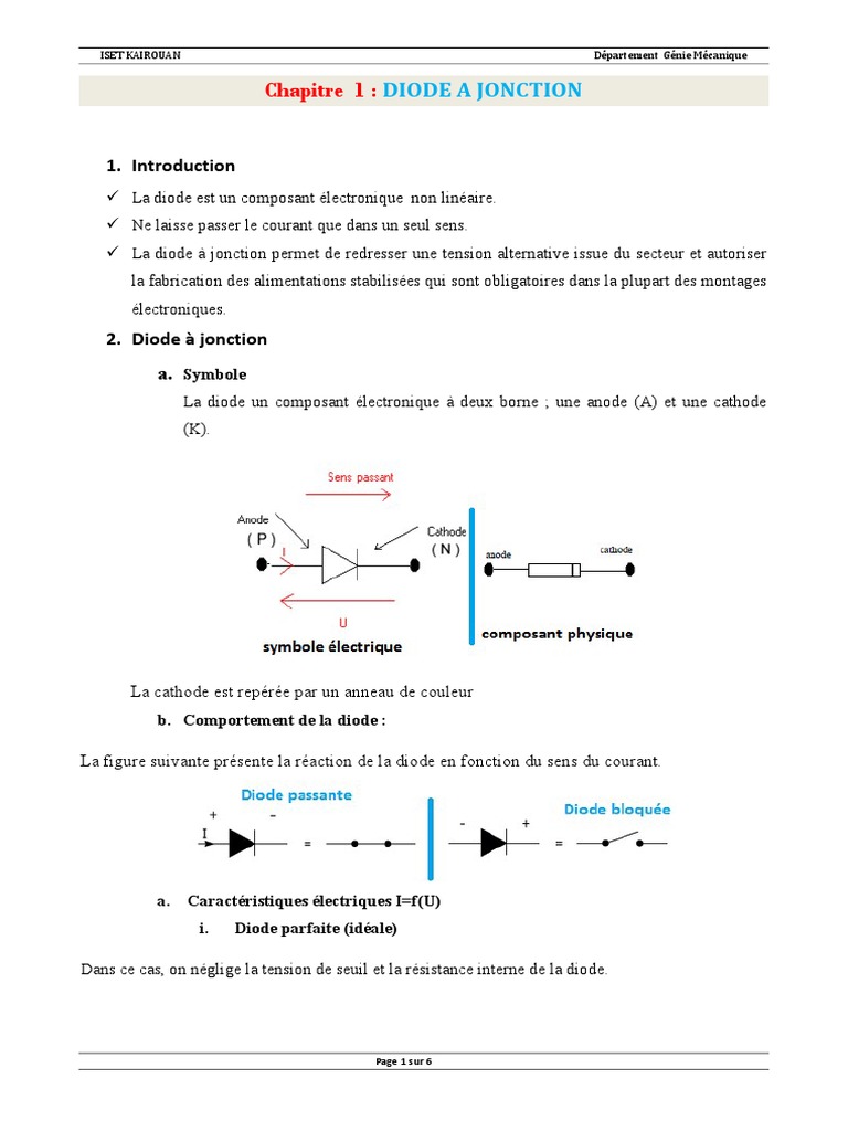 Cours Diodes | PDF | Diode | Redresseur