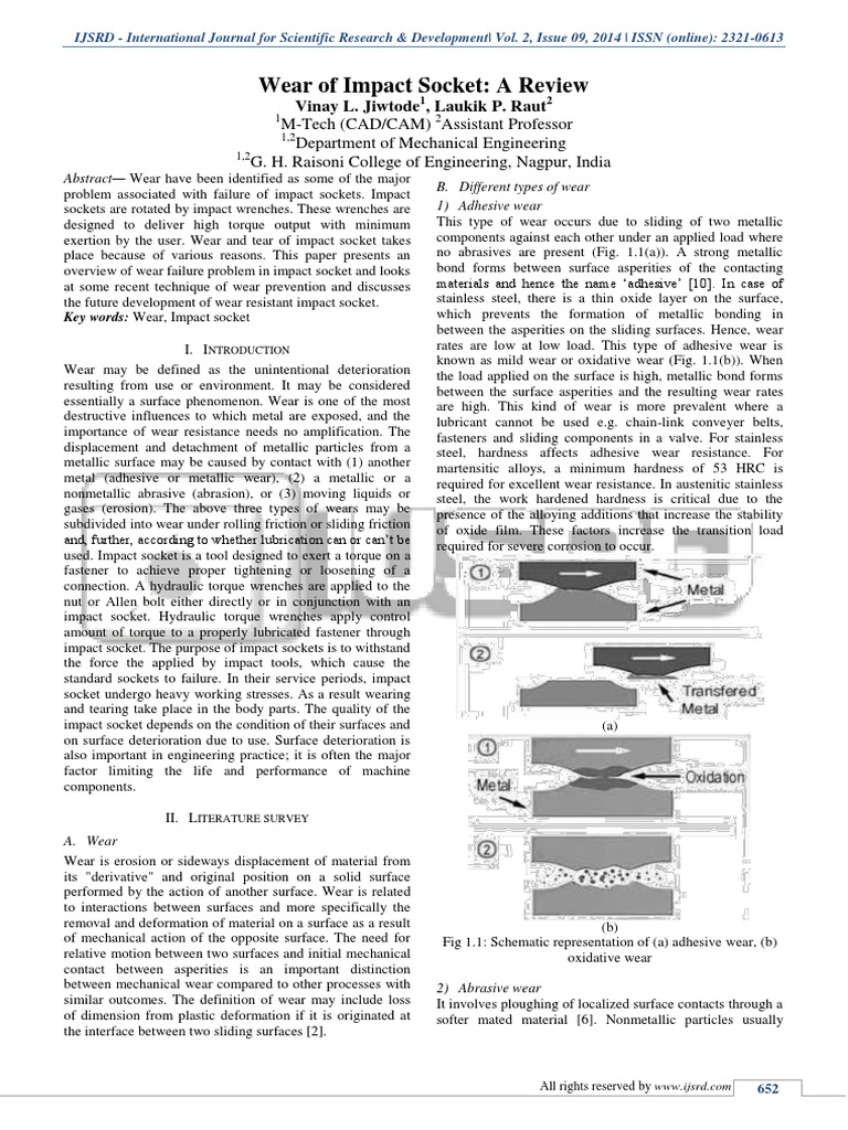 Wear of Impact Socket - A Review | PDF | Wear | Screw