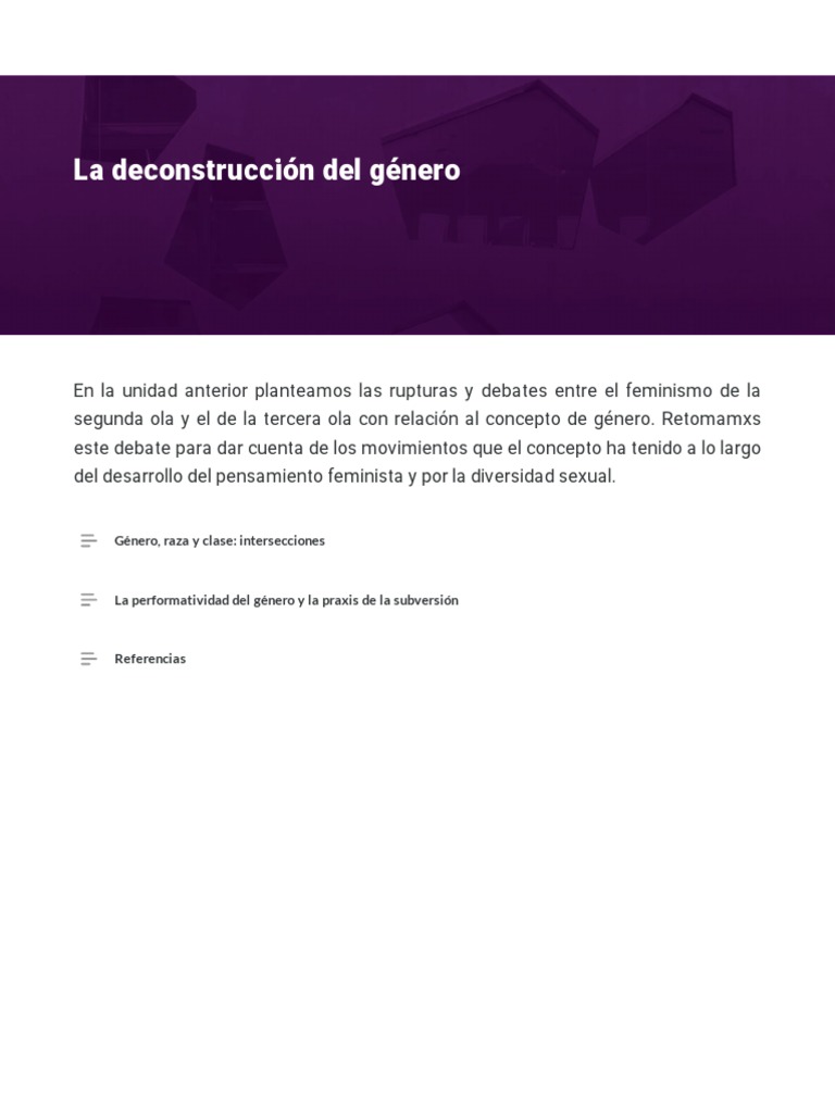 La Deconstruccion Del Genero PDF | PDF | Género | Estudios de género
