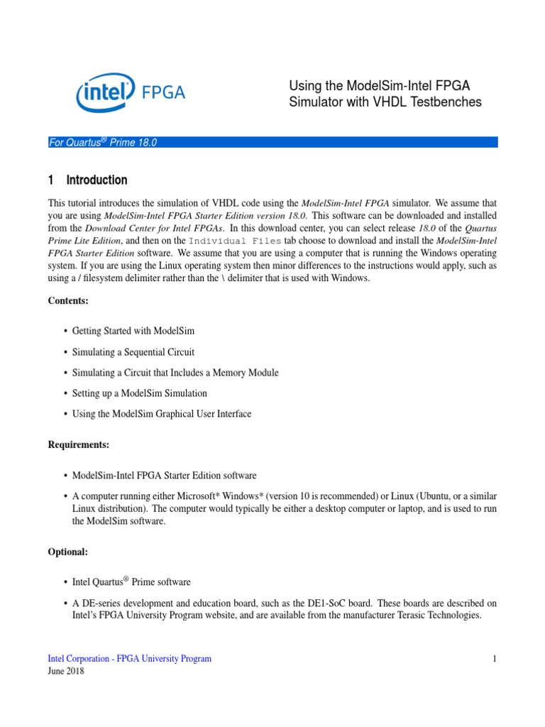 ModelSim - Tutorial VHDL PDF | PDF | Vhdl | Field Programmable Gate Array