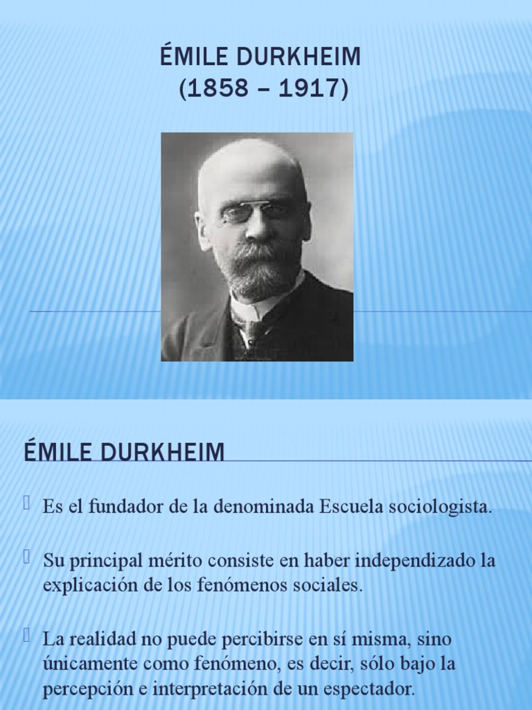 Émile Durkheim | PDF | Emile Durkheim | Sociología