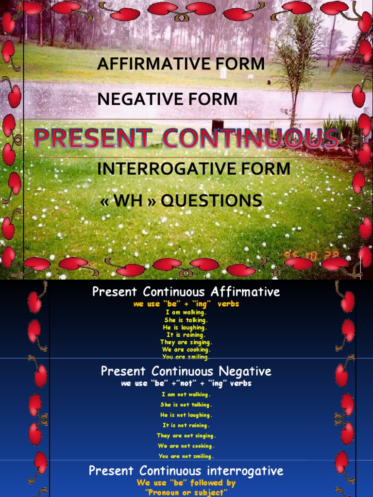 Negative Form Affirmative Form | PDF