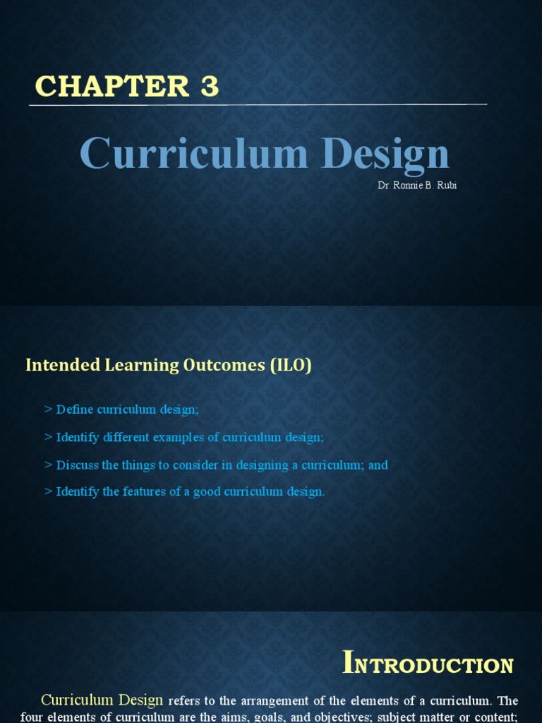 Curriculum Design: Dr. Ronnie B. Rubi | PDF | Curriculum | Expert