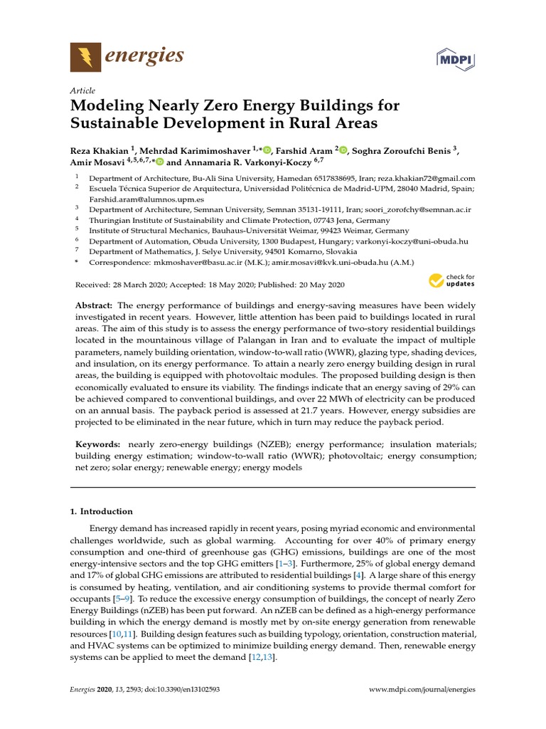 Modeling Nearly Zero Energy Buildings For Sustainable Development in ...