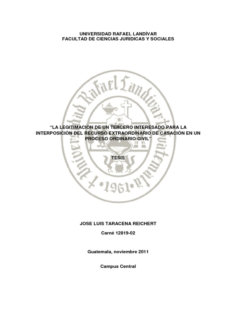 Universidad Rafael Landivar Facultad de Ciencias Juridicas y Sociales | PDF | Ley procesal ...