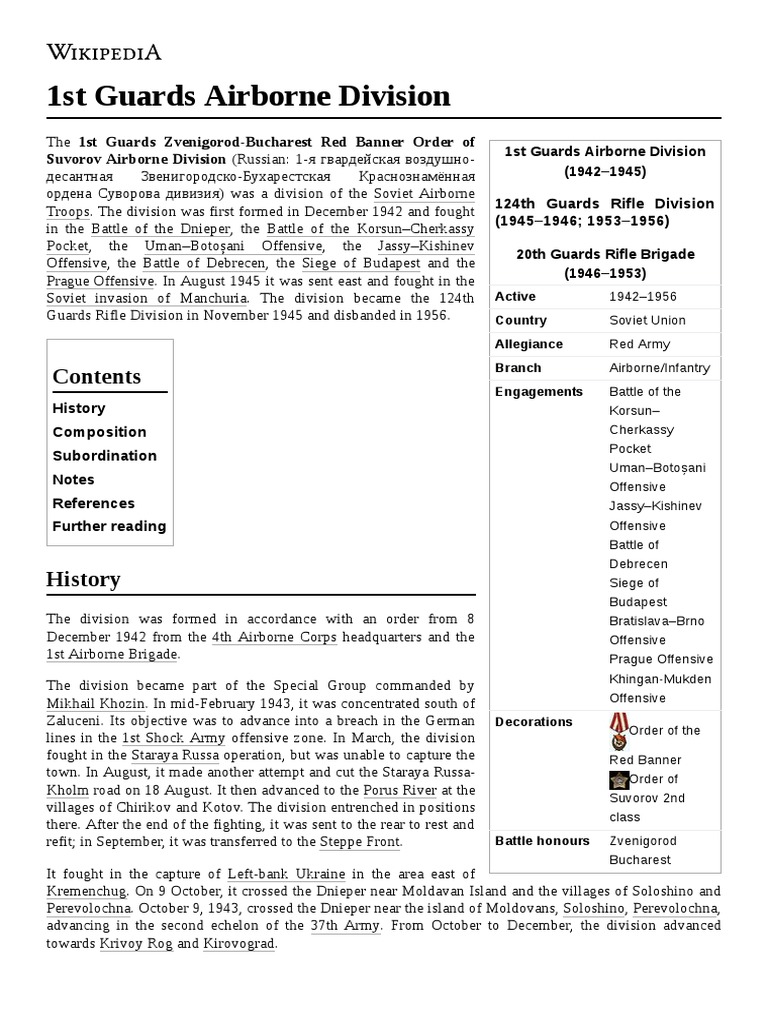 1st Guards Airborne Division | PDF | Military Units And Formations ...
