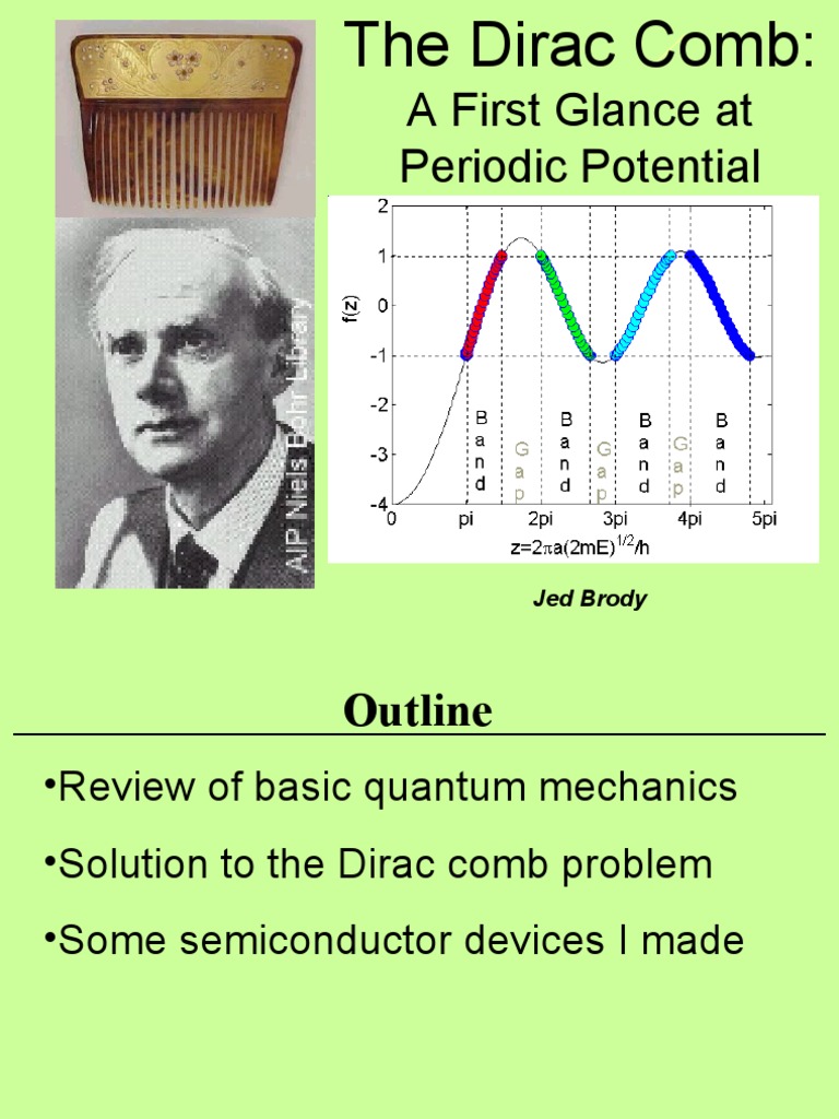 A First Glance at Periodic Potential: Jed Brody | PDF | Schrödinger ...