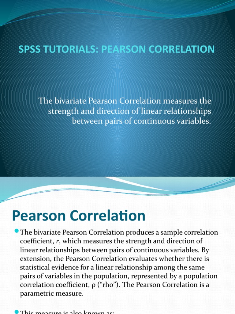 SPSS Pearson R | PDF | Correlation And Dependence | Statistics
