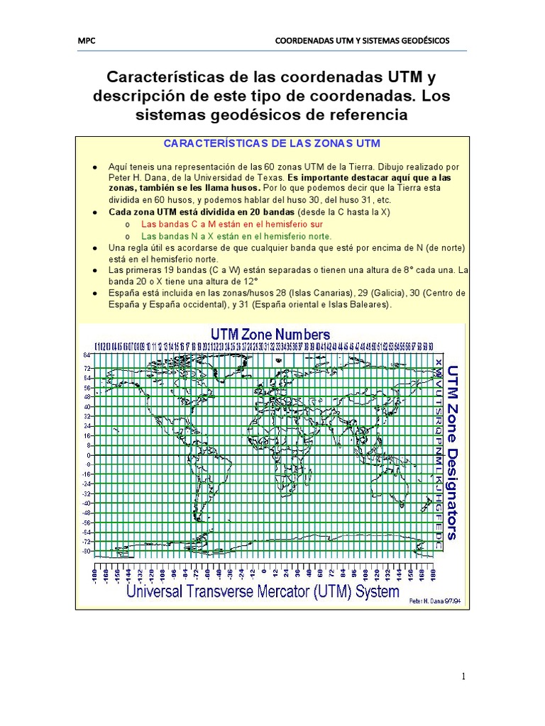 Características de las coordenadas UTM | PDF | Geodesia | Visualización ...