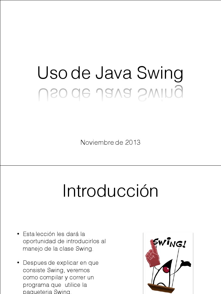 Introducción a Java Swing GUI | PDF | Java (lenguaje de programación) | Tecnología digital