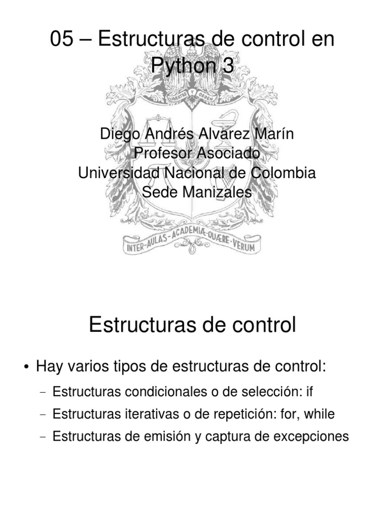 Estructuras de Control en Python 3 | PDF | Lenguaje de programación ...