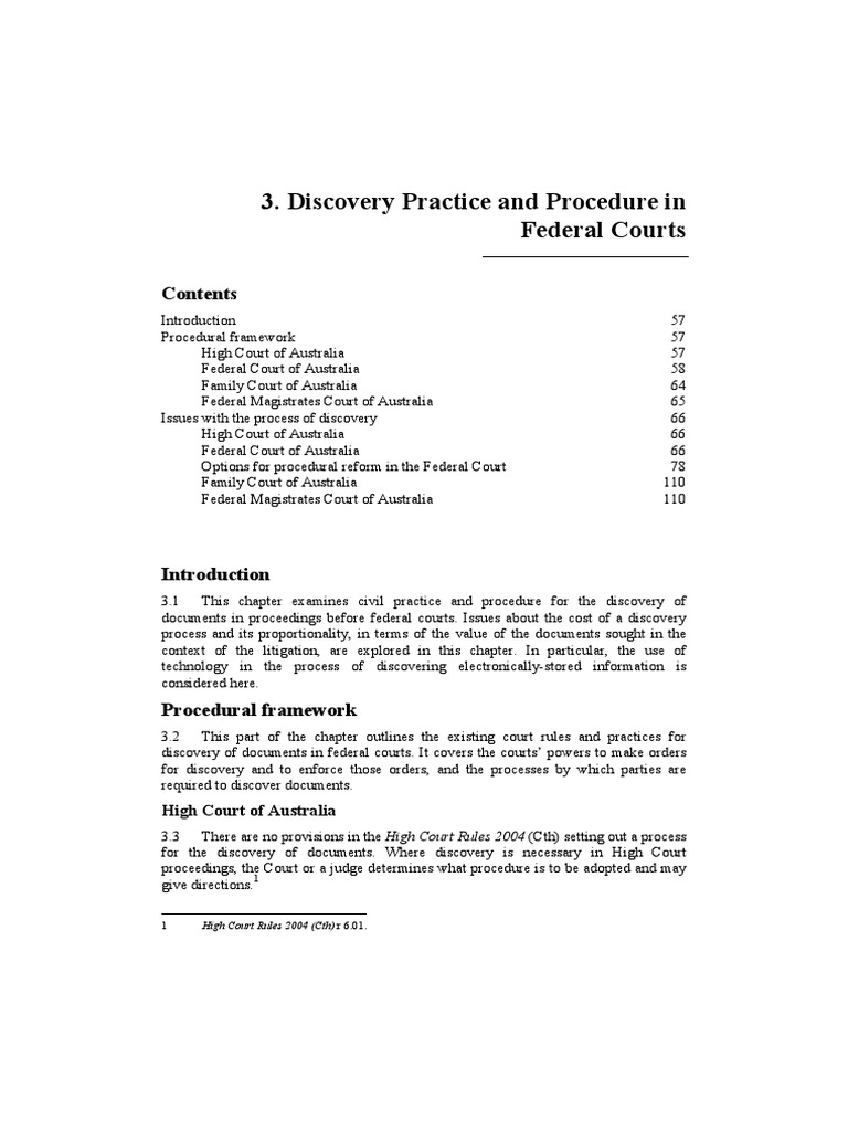 Discovery Practice and Procedure in The Federal Courts | PDF ...