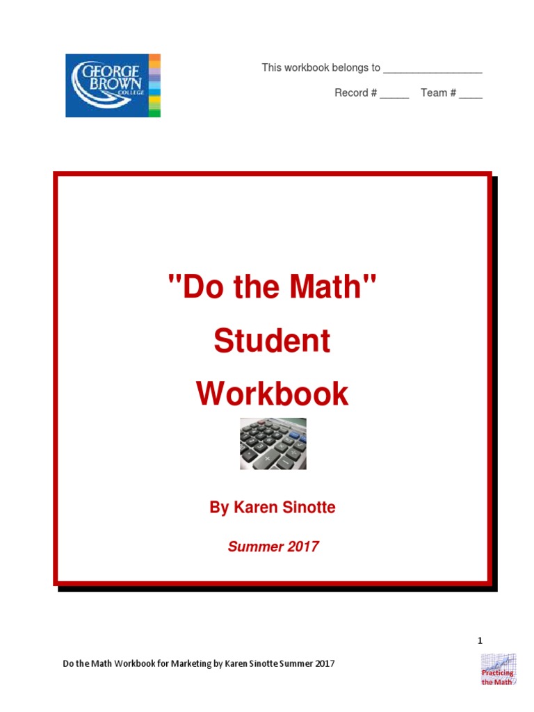 Do The Math Workbook | PDF | Gross Margin | Expense