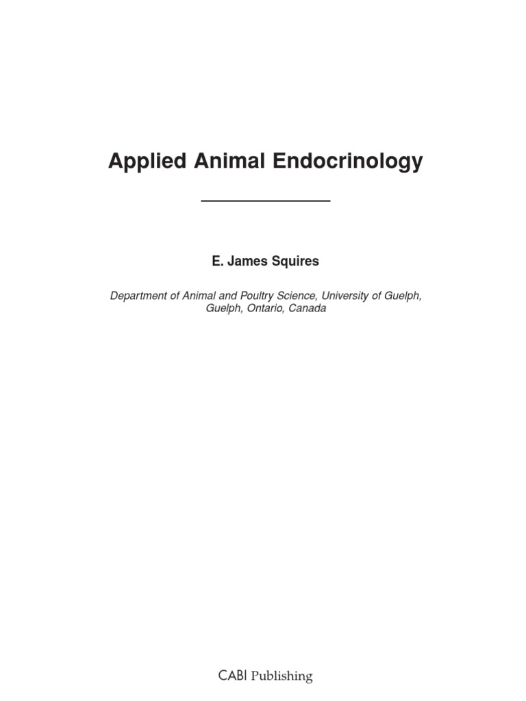 Applied Animal Endocrinology | PDF | Hormone | Hypothalamus