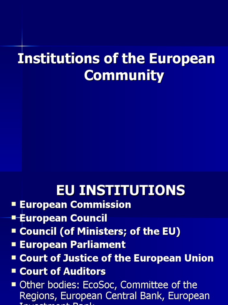 Overview of EU Institutions and Roles | PDF | European Commission ...