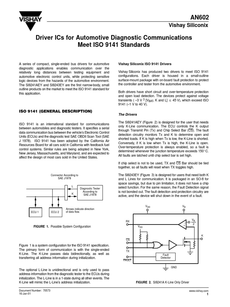 Vishay Siliconix: Iso 9141 (General Description) | PDF | Electronics ...