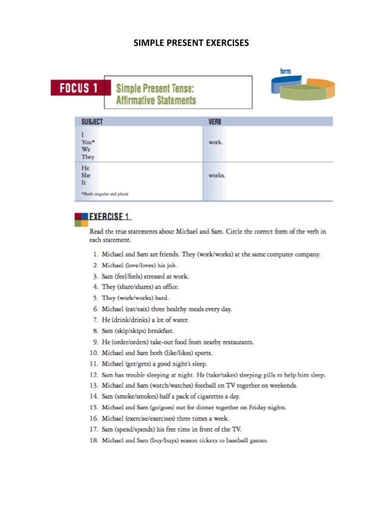 Simple Present Exercise Guide | PDF