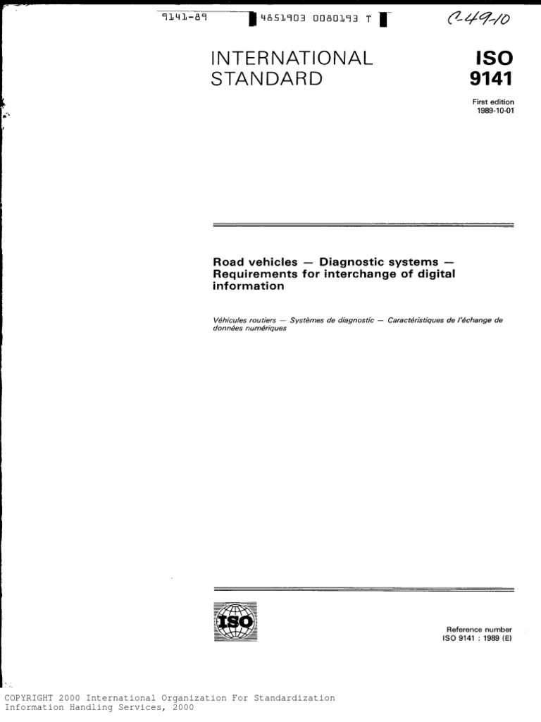 Iso 9141-1989 PDF | PDF