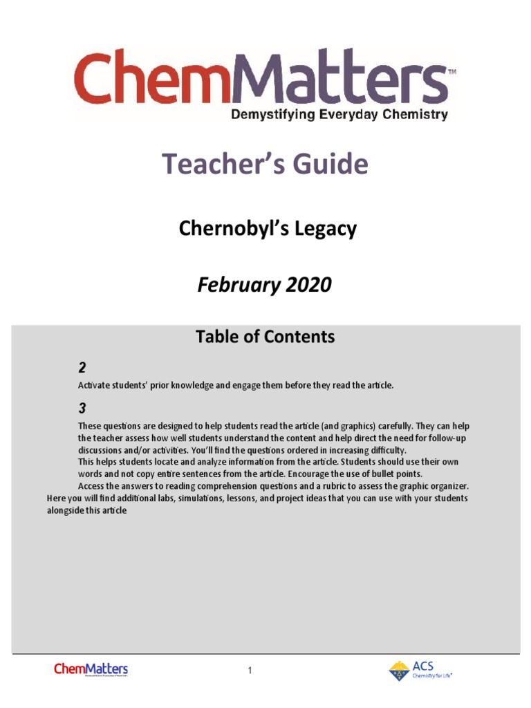 Chernobyl Teaching Resource Pdf Radioactive Decay Nuclear Reactor