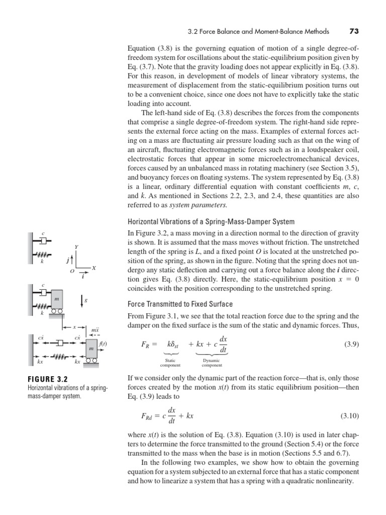 3.2 Force Balance and Moment-Balance Methods: F DX DT | PDF | Force ...