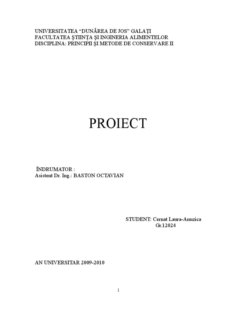 Proiect Branza Gouda | PDF