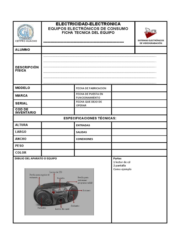 Cetpro Huacho Ficha Tecnica | PDF