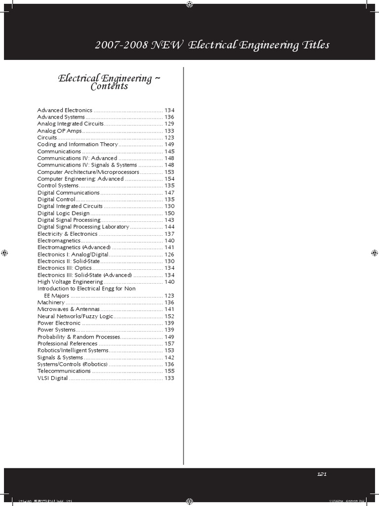 2007-2008 NEW Electrical Engineering Titles | PDF | Amplifier ...