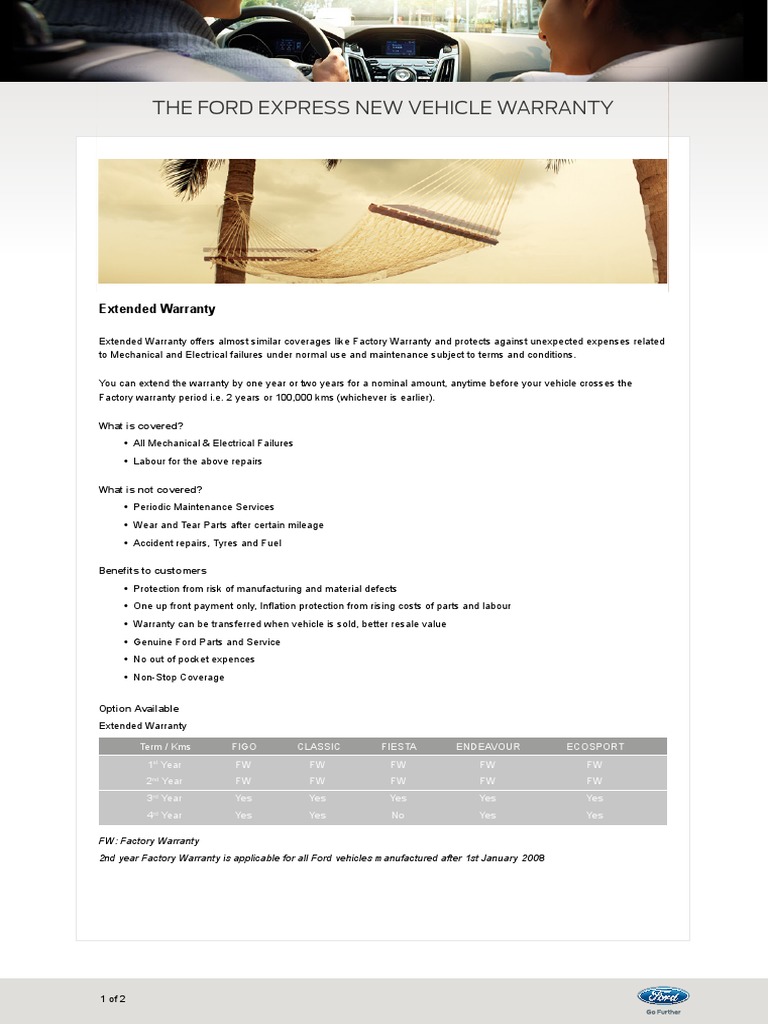 The Ford Express New Vehicle Warranty | PDF | Ford Motor Company ...