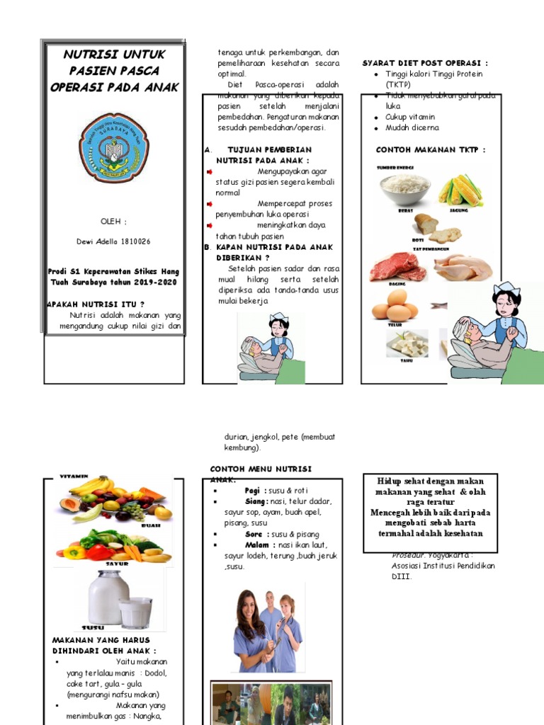 Nutrisi Pasca Operasi Anak | PDF