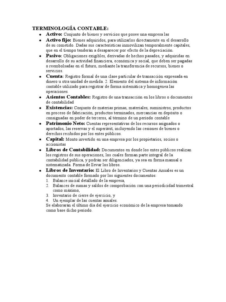 Terminología Contable | PDF