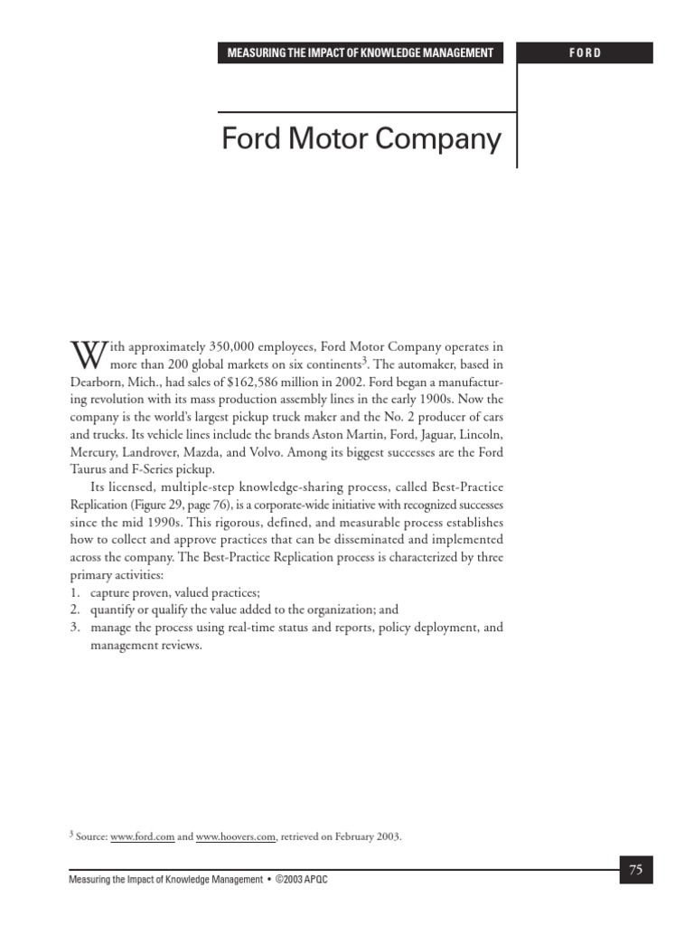 Ford PDF | PDF | Knowledge Management | Expert