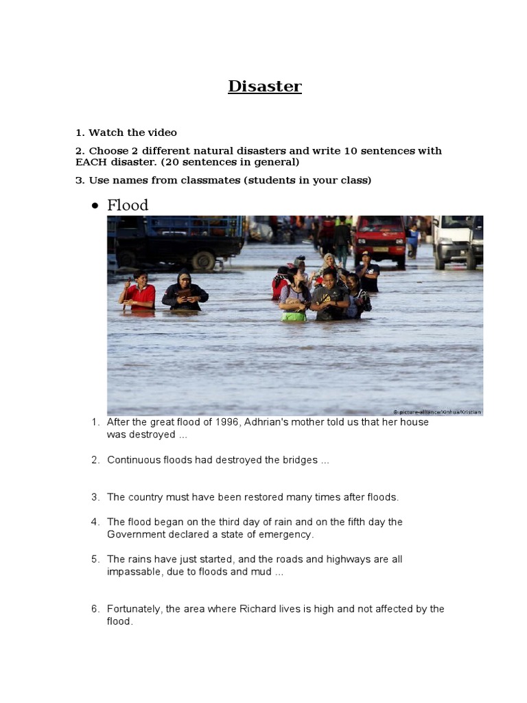 Flood Sentences for Class Assignments | PDF