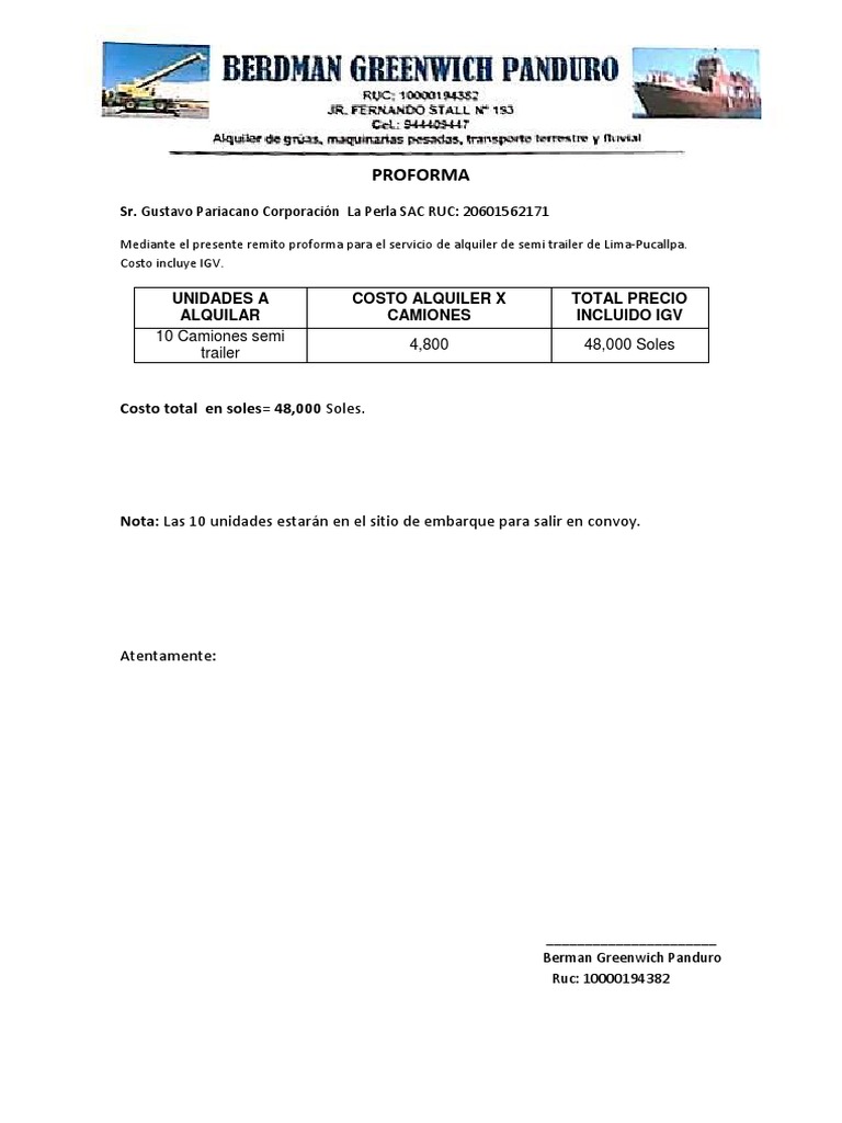 PROFORMA | PDF