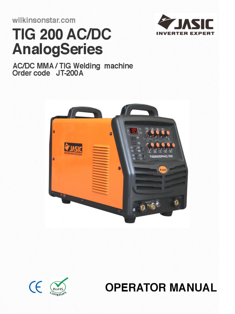 Tig 200 Ac/Dc Analogseries: Operator Manual | PDF | Welding | Construction