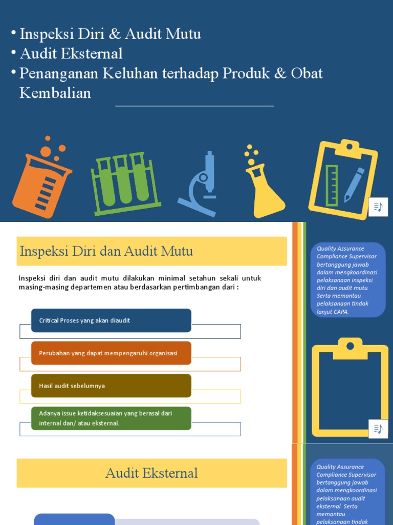 Bidang Industri Farmasi Inpeksi Diri Audit Internal Audit Eksternal