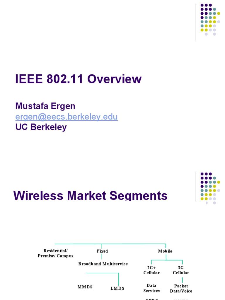 IEEE 802.11 Overview: Mustafa Ergen UC Berkeley | Download Free PDF | Ieee 802.11 | Wireless Lan