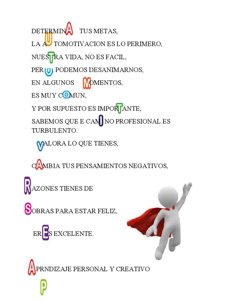 Uni. Aprendizaje Personal y Creativo Acrostico I | PDF