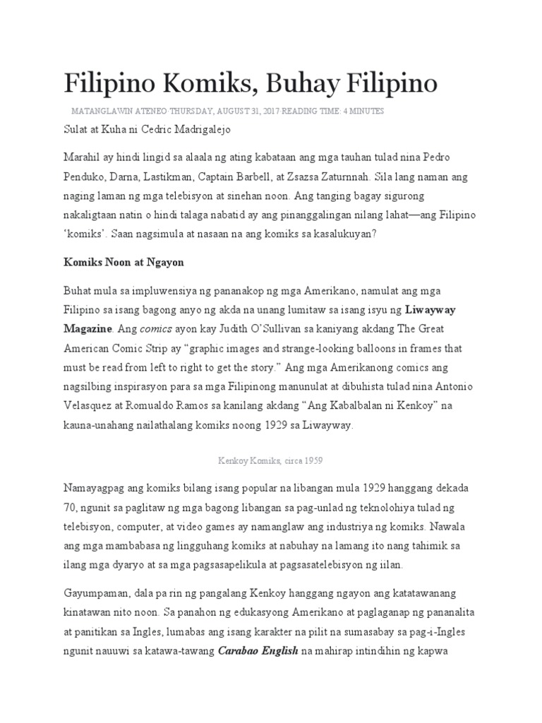 Filipino Komiks | PDF