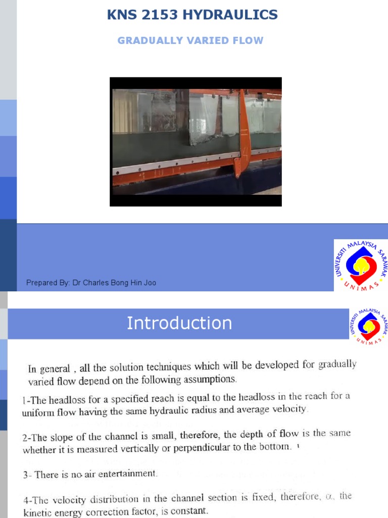 Gradually Varied Flow: Prepared By: DR Charles Bong Hin Joo | PDF ...