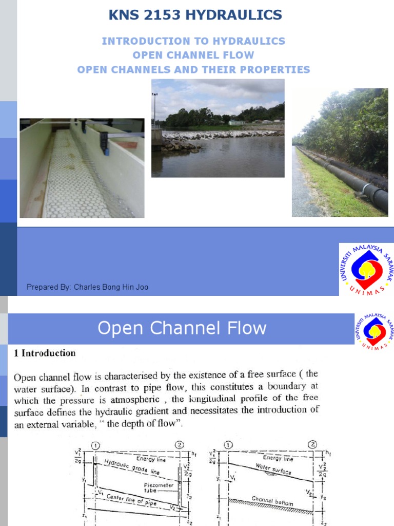 Introduction To Hydraulics Open Channel Flow Open Channels and Their ...