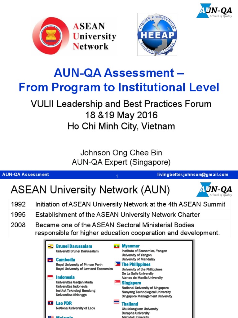 AUN-QA Assessment - Ong Chee Bin PDF | PDF | Educational Assessment ...