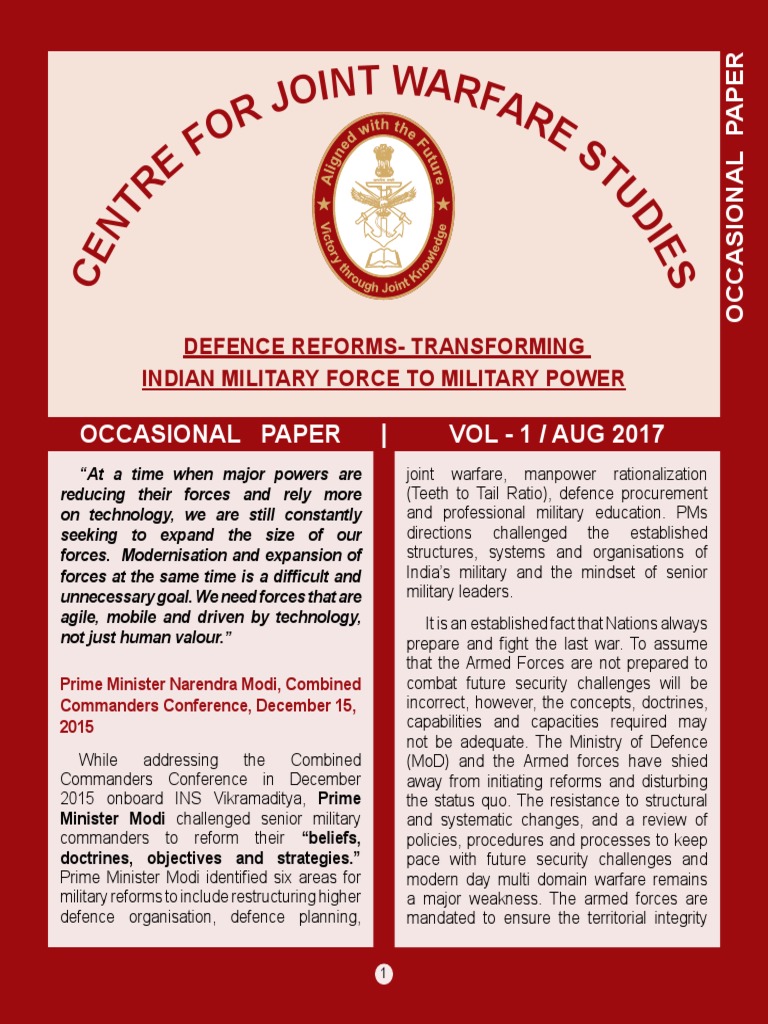 Defence Reforms Transforming Indian - 02-08-17 PDF | PDF | Military ...